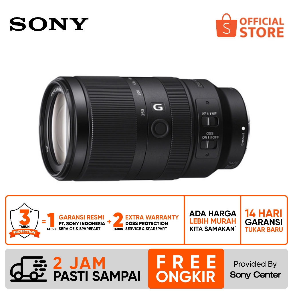 Jual SONY E 70-350mm F4.5-6.3 G OSS Lensa E-Mount APS-C / SEL70350G ...