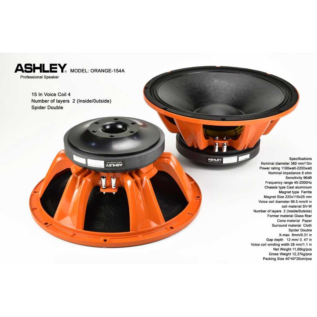 Jual SPEAKER ASHLEY ORANGE 154A 15 INCH SPEAKER KOMPONEN 154 A ORIGINAL ...