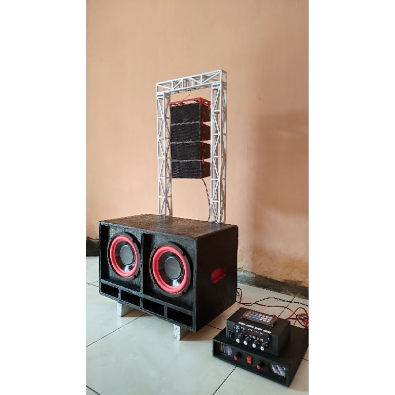 Jual Sound system gantung miniatur full set/power dan crossover bluetooth | Shopee Indonesia