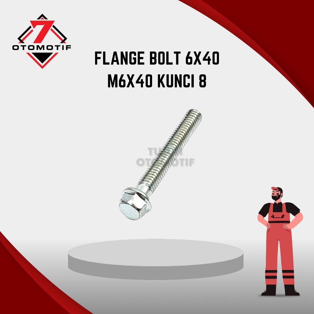 Jual Flange Bolt M6x40 Kunci 8 Drat 10 Baut Topi 6x40 6mm M6 Putih | Shopee Indonesia