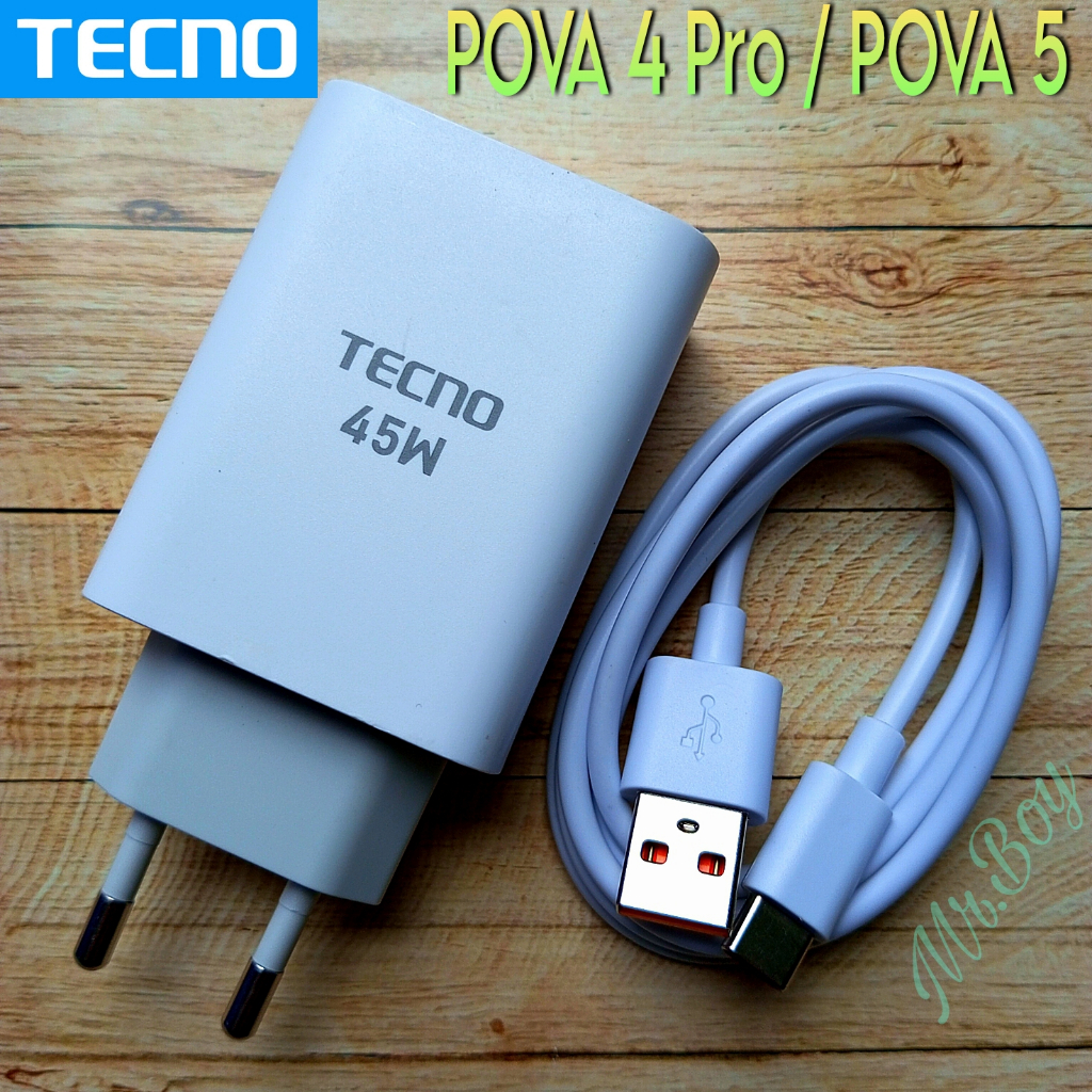 Jual Charger TECNO Pova 4 Pro Dan Pova 5 SUPER CHARGE 45Watt Dijamin Original Resmi Tecno ...