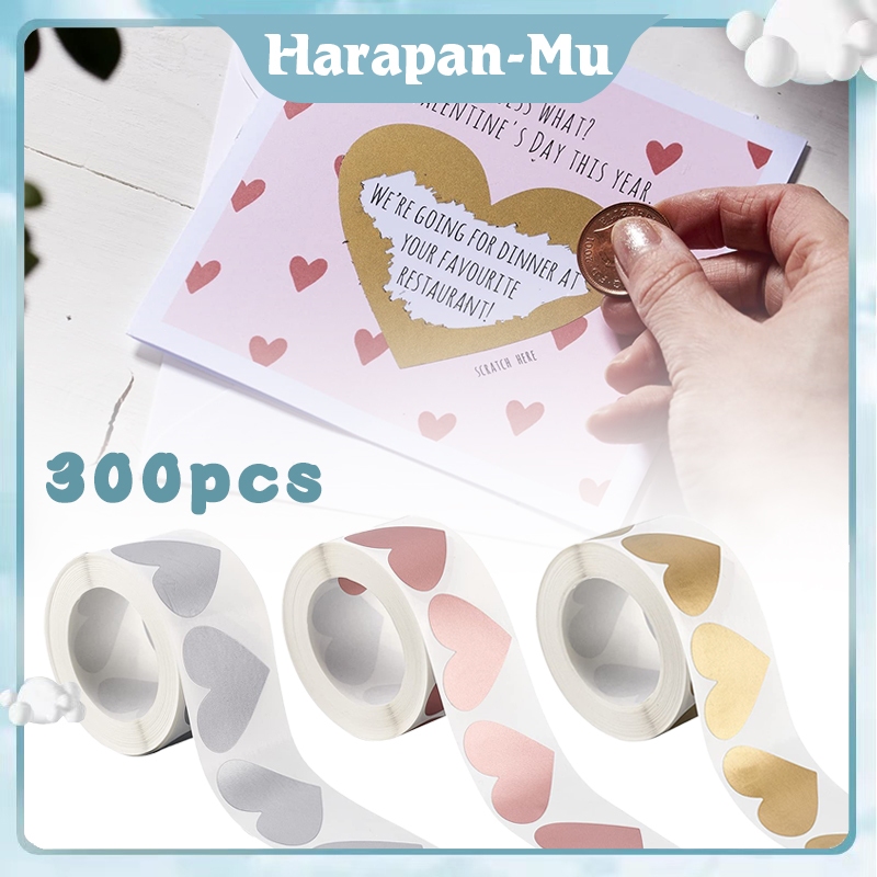 Jual Sticker Gosok 300pcs Scratch Off Sticker Love Label Gosok Scratch ...