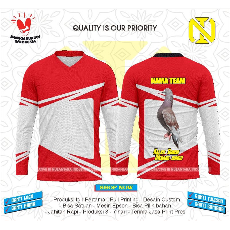 Jual jersey merpati merah putih custom full printing | Shopee Indonesia