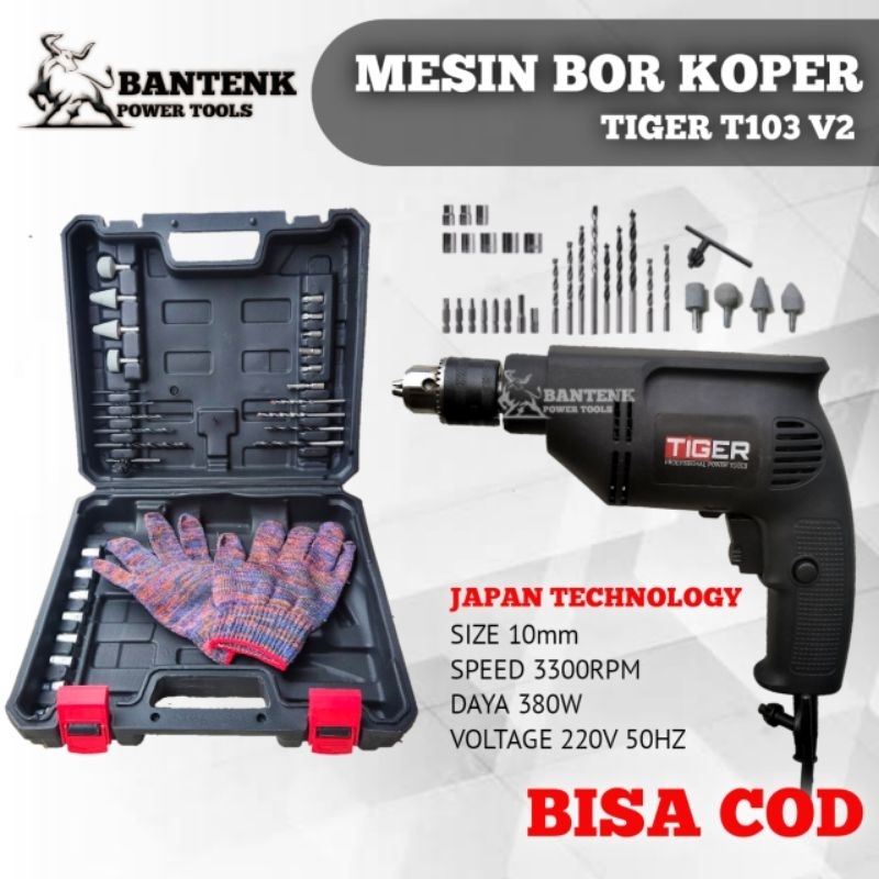 Jual MESIN BOR LENGKAP 10mm T103 TIGER TOOL. BOR LENGKAP MATA BOR ...