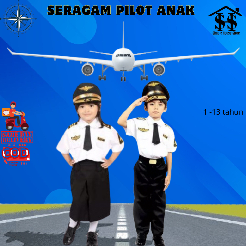 Jual baju profesi anak kostum karnaval anak costum pilot anak tk pauk ...