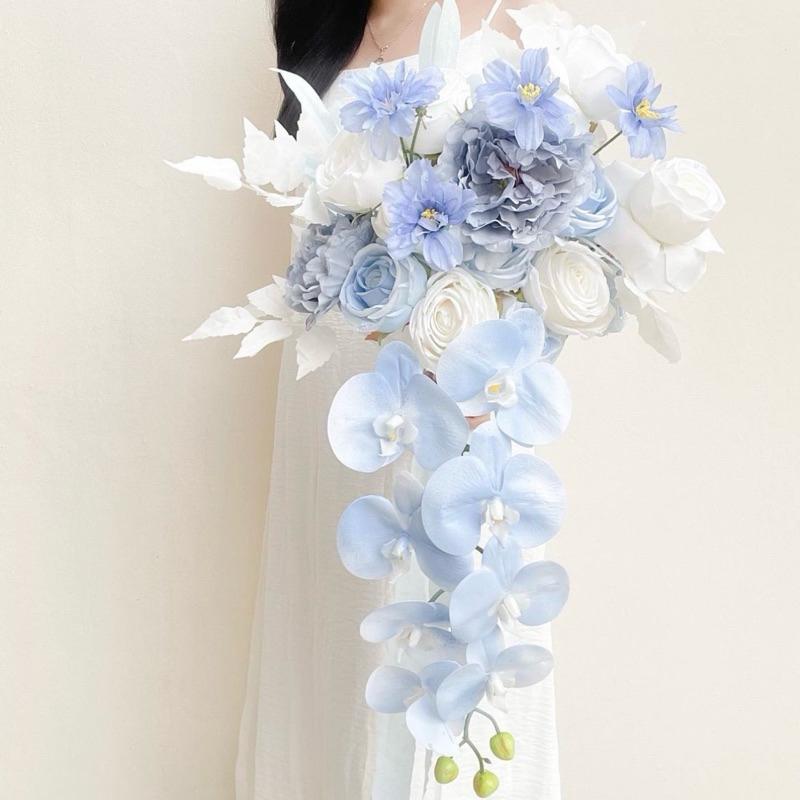 Jual Handbuket Flower Buket bunga juntai wedding cascade orchid anggrek ...