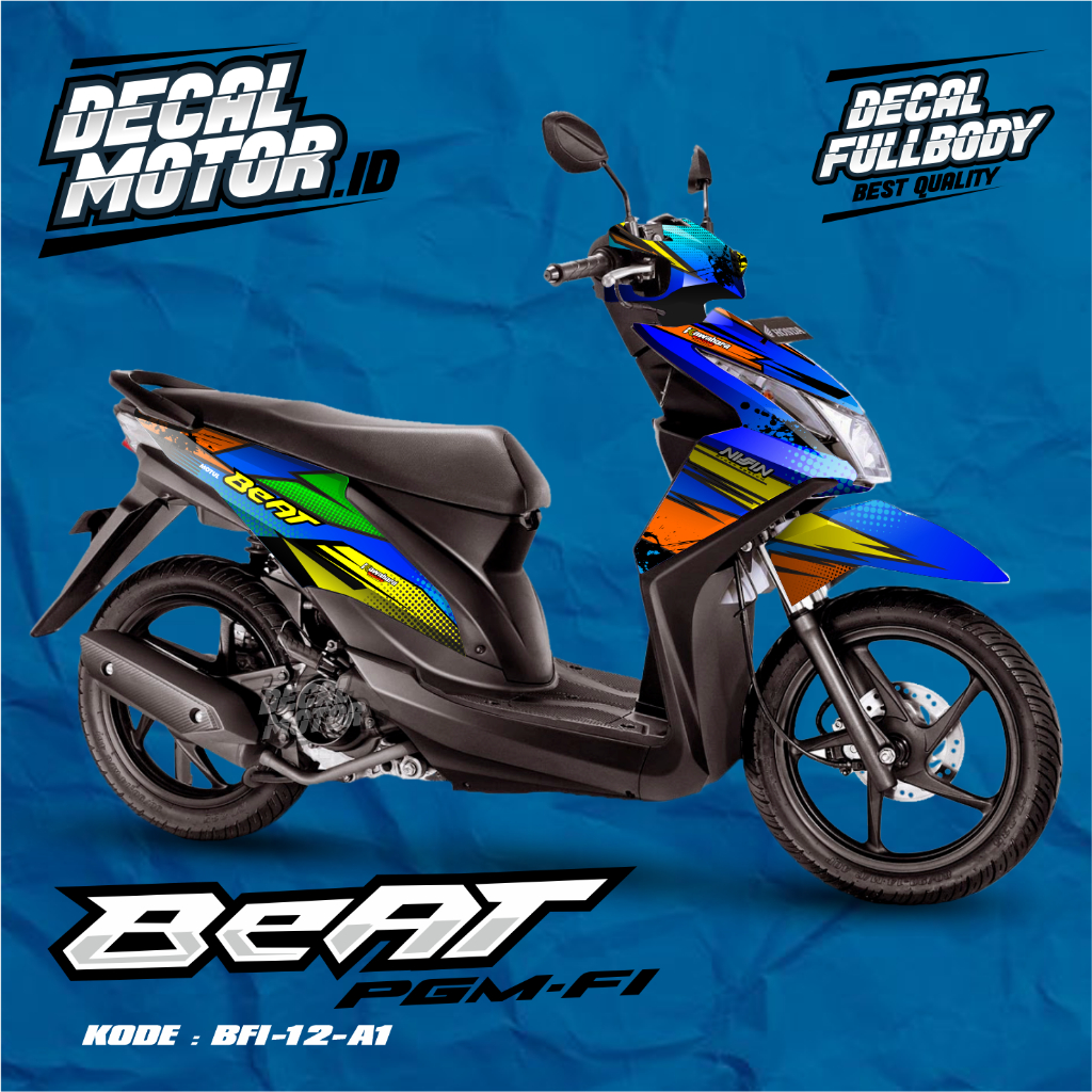 Jual DECAL FULL BODY BEAT FI - Sticker full blok beat fi old BIRU - BFI ...