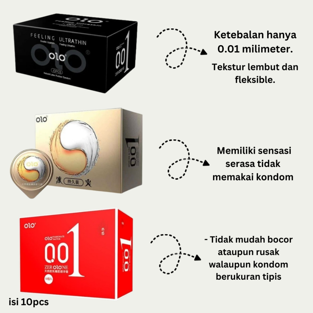 Jual 100% Original 001 kdm OLO SUPER TIPIS hialuronat 3 varian termurahh natural latex | Shopee ...