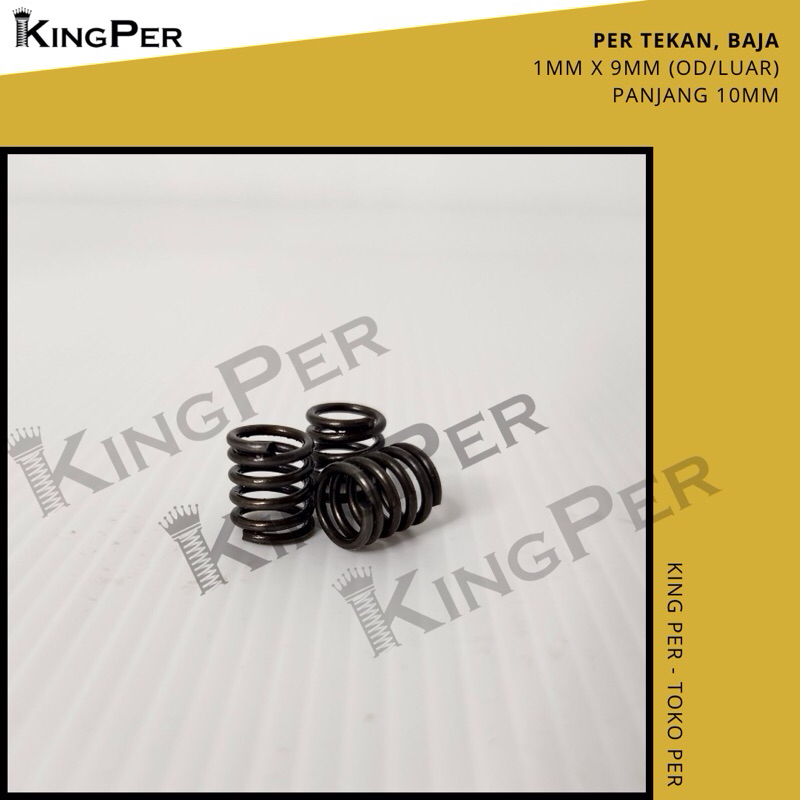 Jual Per Tekan Baja 1mm x 9mm (OD), Panjang 10mm, Compression Spring ...