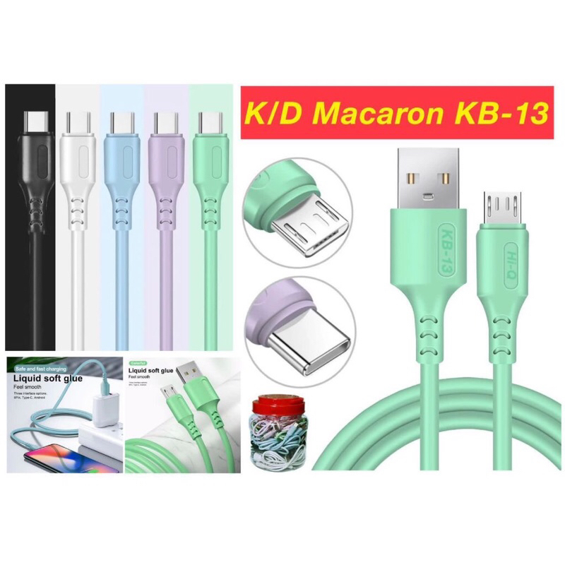 Jual Kabel Data Macaron KB-13 Support Fast Charging KB13 | Shopee Indonesia
