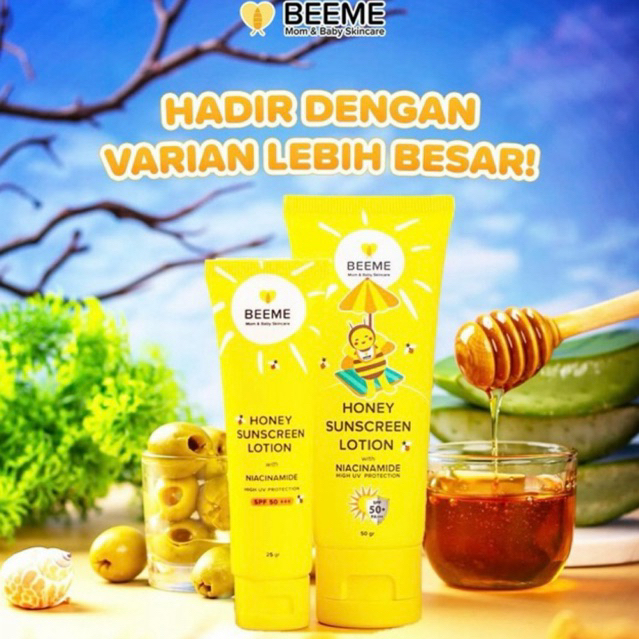 Jual Beeme Honey Sunscreen Lotion With Niacinamide SPF 50+++ 50 gram ...