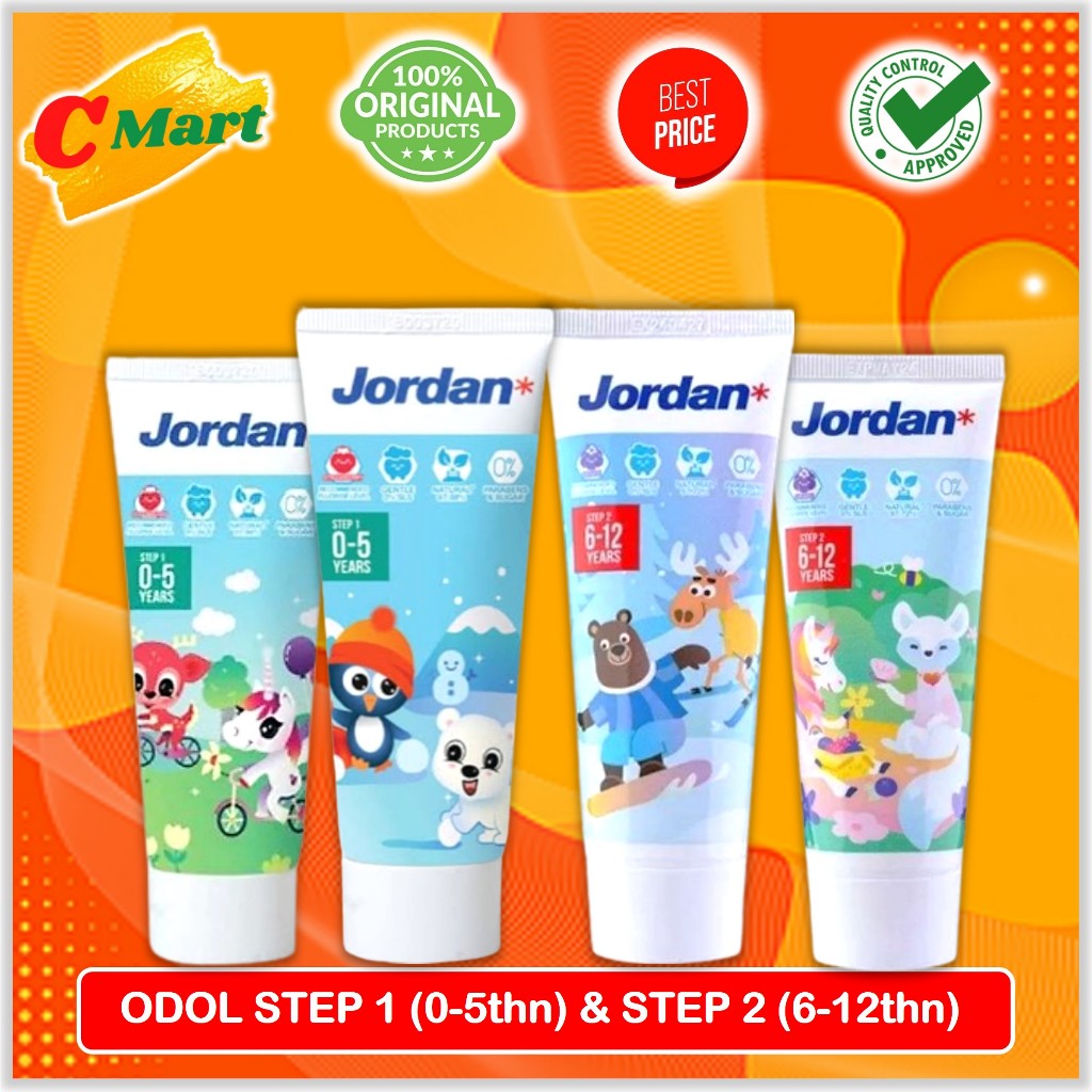 Jual Jordan Oral Care Kids Toothpaste 75gr - Step 1 - Step 2 - Pasta ...