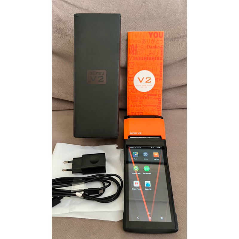 Jual Mesin Kasir Android Portable SUNMI V2 4G LTE + Wifi FULL SET LENGKAP Scan Barcode Thermal ...