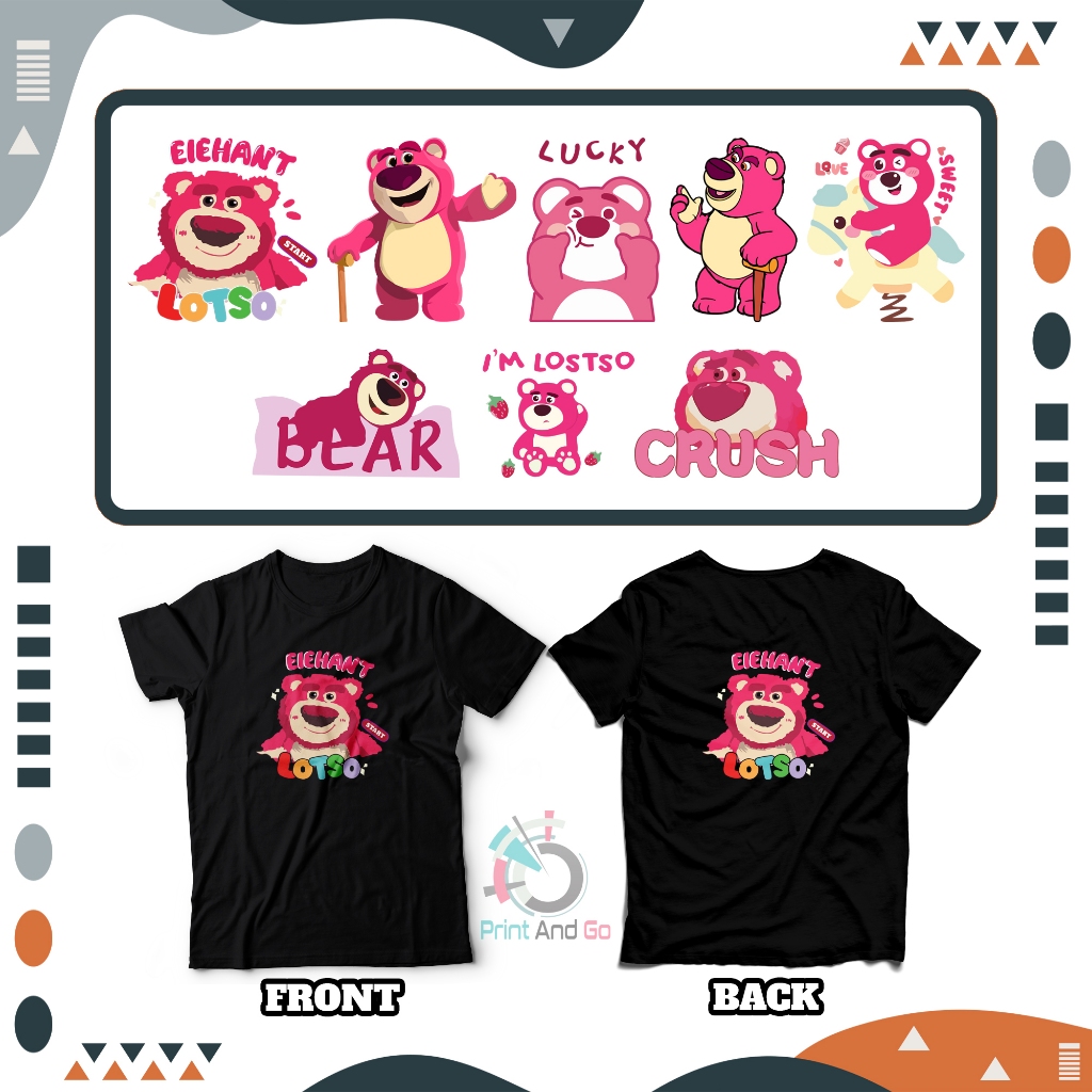 Jual SABLON SETRIKA STICKER DTF TEMA KARTUN LOTSO (UKURAN 14-16CM ...
