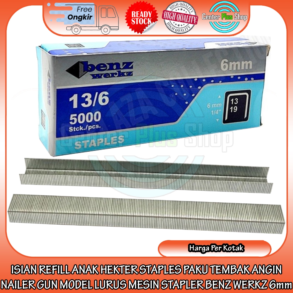 Jual ISIAN REFILL STEPLER STAPLES GUN HEKTER BENZ WERKZ 6 MM PAKU ...