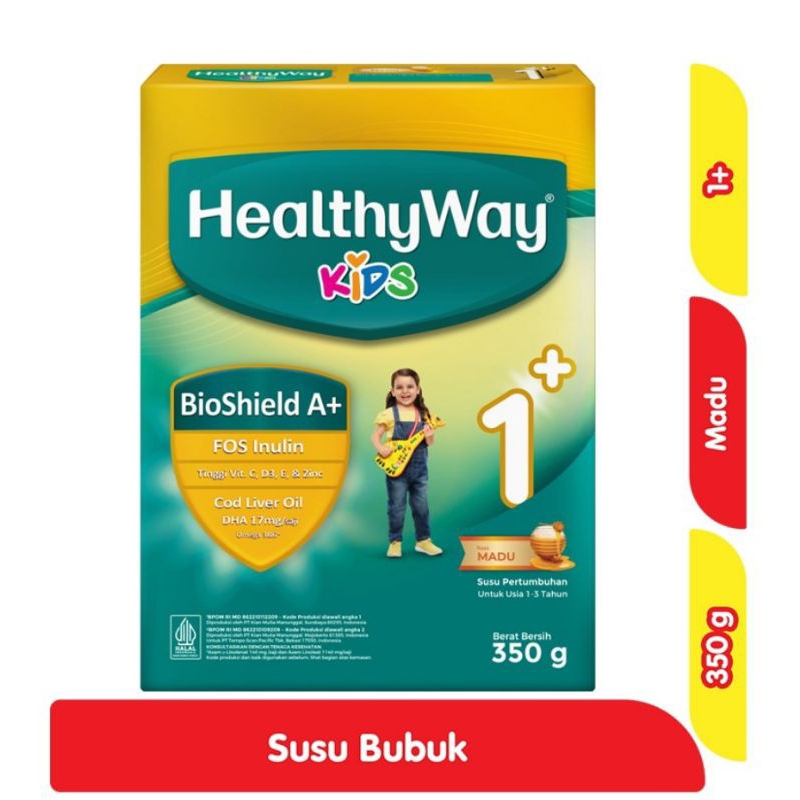 Jual HealthyWay 1+ Susu Bubuk Pertumbuhan Anak 1-3 tahun rasa Madu 350g | Shopee Indonesia