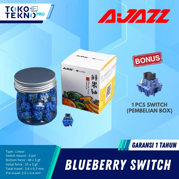 Jual AJAZZ x Huano Blueberry Switch Dice Fruit 5-Pin Mechanical ...