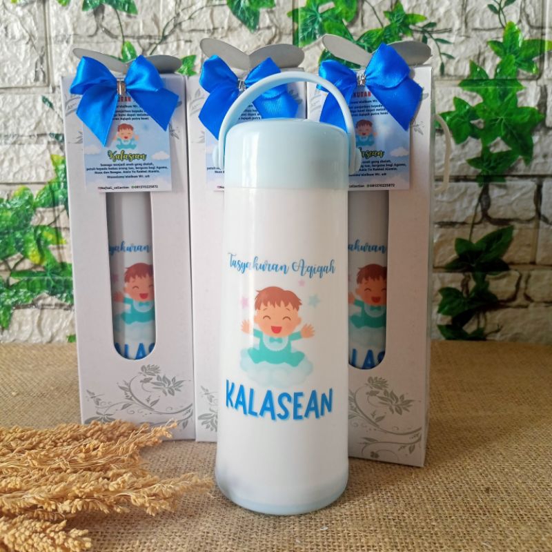 Jual Hampers/souvenir botol kaca animal putih tenteng (wedding, ulang ...