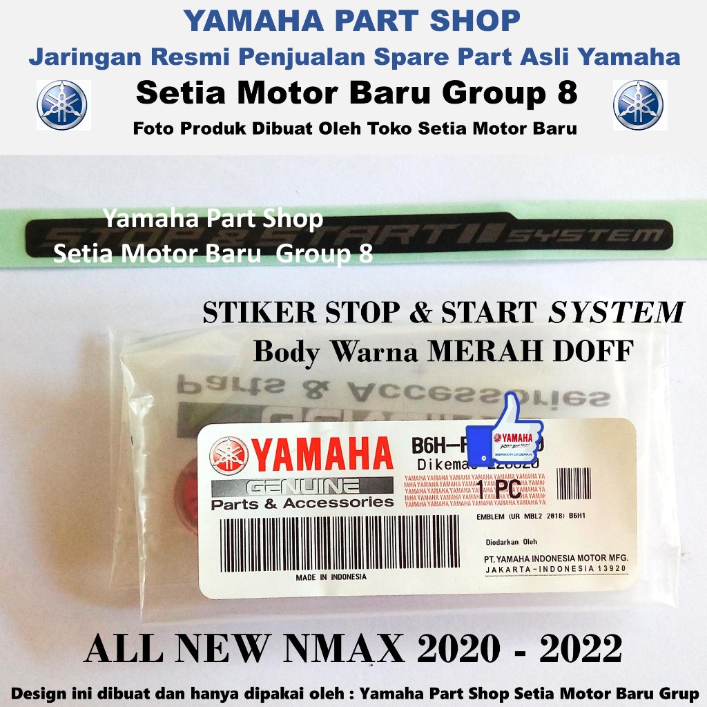 Jual Stiker Logo Stop & Start System Body Warna Hitam Doff All New N ...