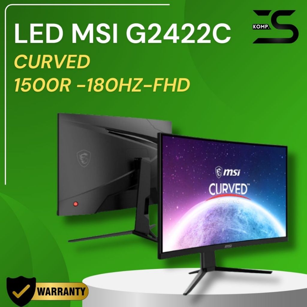 Jual LED Monitor Gaming MSI G2422C Curve 24" Fhd VA 180Hz 1ms Hdmi DP ...