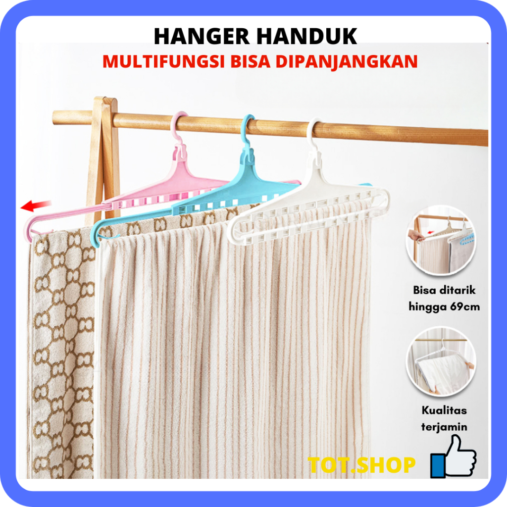 Jual GANTUNGAN SARUNG HANDUK BISA DIPANJANGKAN EXTENDABLE HANGER DAISO ...
