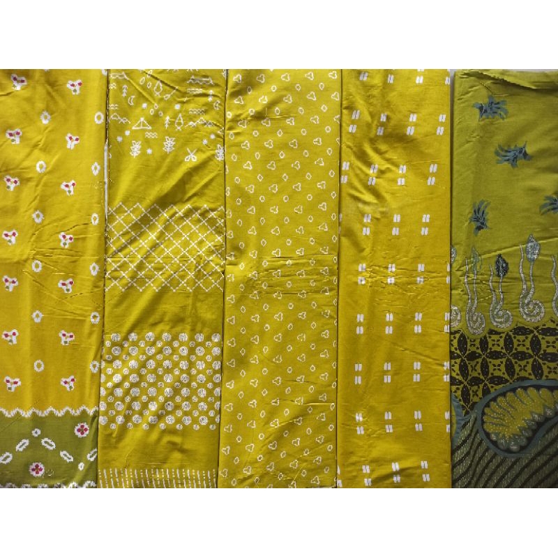 Jual rd kain batik warna kuning lime mustard | Shopee Indonesia