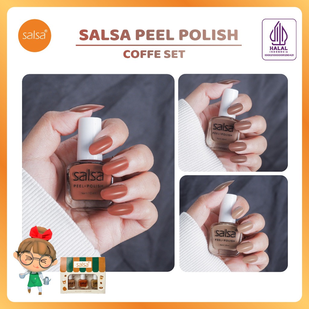 Jual MFI - SALSA PEEL OFF NAIL POLISH SET ISI 3 / KUTEK KUKU HALAL ...