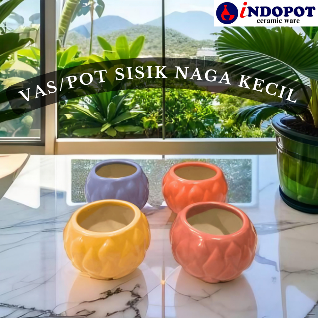 Jual Vas Pot Keramik Model Sisik Naga Kecil bisa untuk dekorasi rumah ...