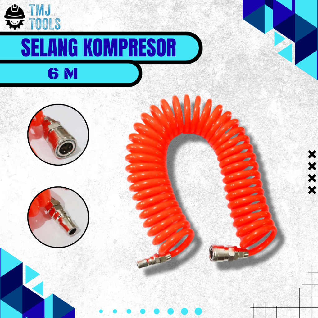 Jual Selang Kompresor 6M Recoil Hose Spiral 6m Selang Kompressor Angin ...