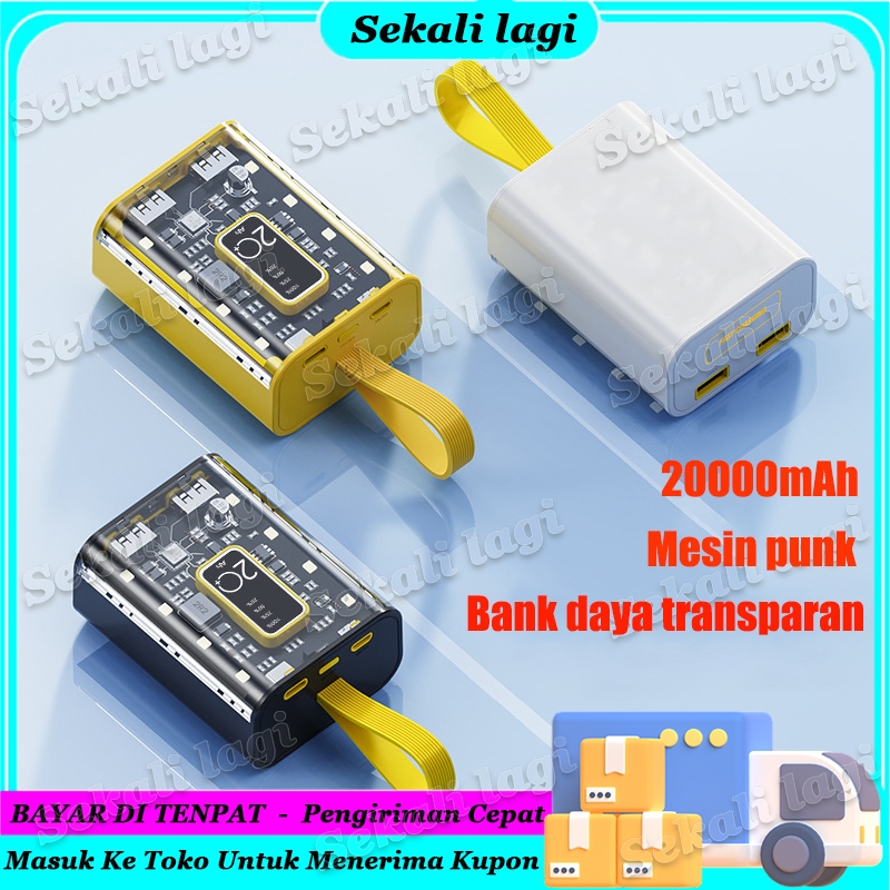 Jual Powerbank 20000mAh Kapasitas Besar Bank Daya Transparan 20000 MAh ...