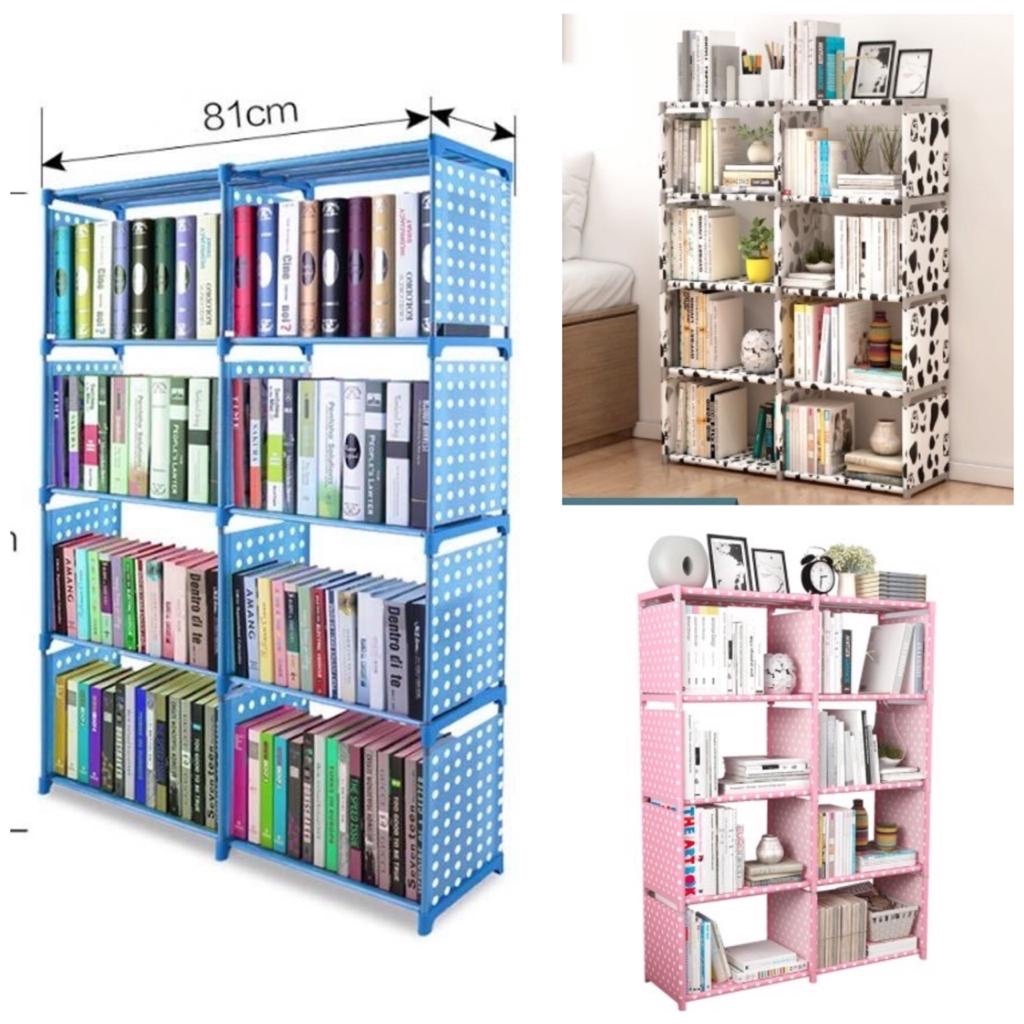 Jual SHENAR RAK BUKU PORTABLE MULTIFUNGSI 2 SISI 8 KOTAK/LEMARI RAK ...