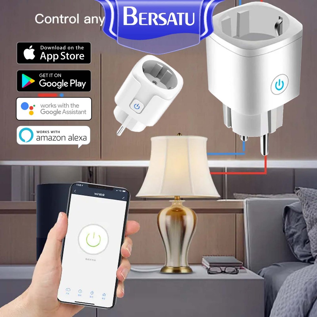 Jual Steker colokan listrik App Tuya otomatis / Smart Plug WiFi Socket ...