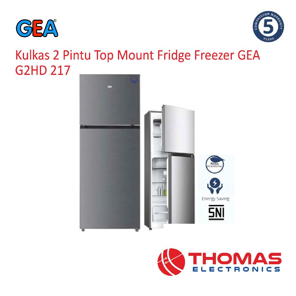 Jual Kulkas 2 Pintu GEA G2HD217 G2HD 217 Top Mount Fridge Freezer ...