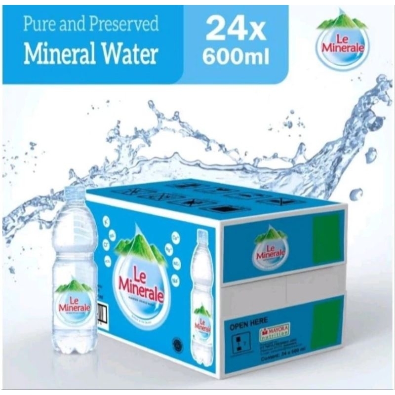 Jual Air Mineral Kemasan Le Minerale 600ML 1 Dus Isi 24 Botol | Shopee ...