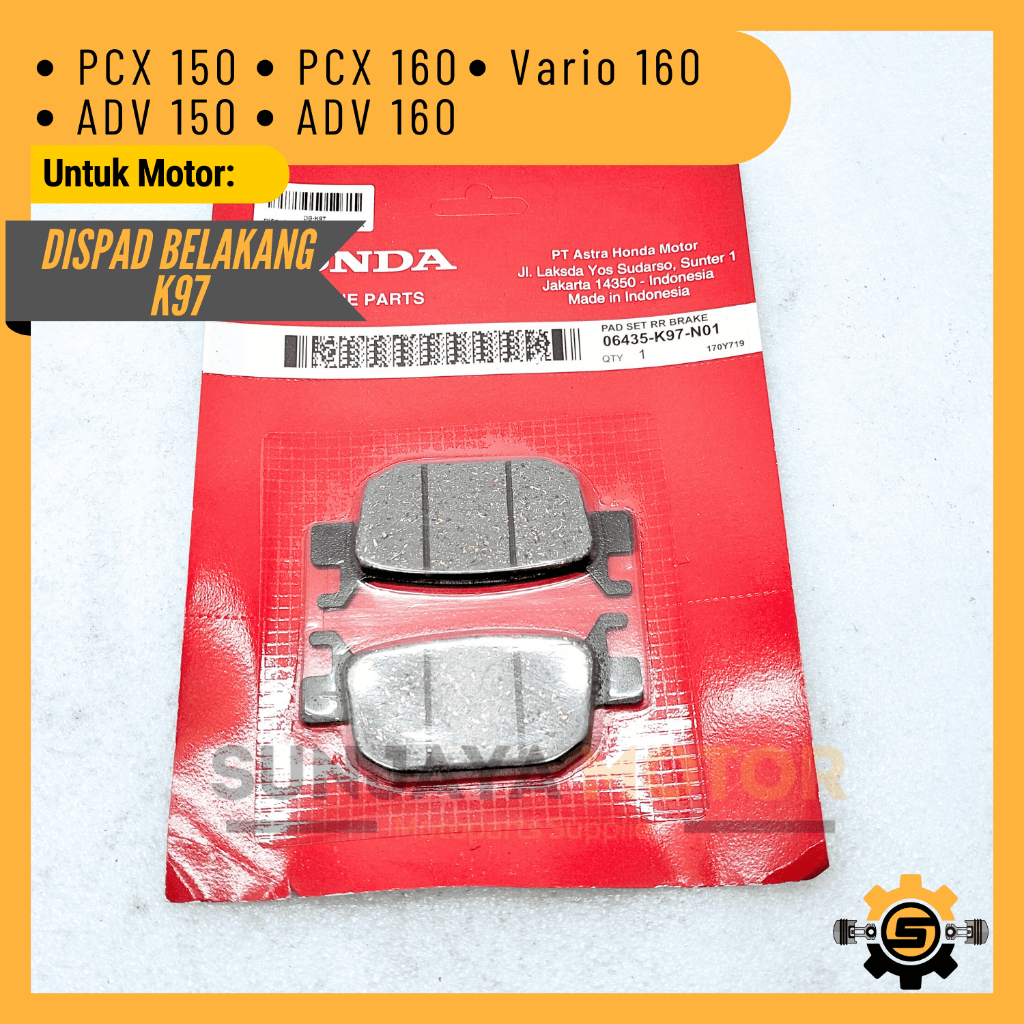 Jual Dispad Belakang K97 Kampas Rem Cakram Kualitas Original Honda PCX ...