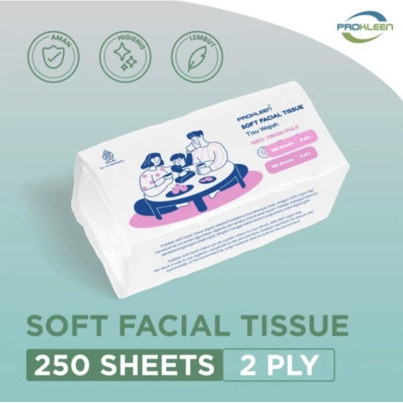 Jual SOFT FACIAL TISSUE PROKLEEN Premium Tissue Wajah Lembut 250 sheets ...