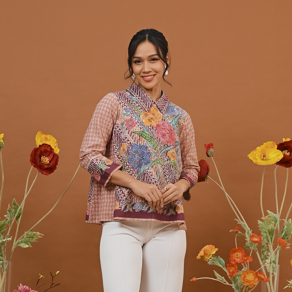 Jual NONA RARA - Vivara Encim T2753, Baju kerja blouse batik wanita ...