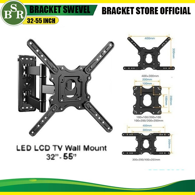 Jual racket tv 32 40 43 50 55 Inch, Swivel Brecket tv NORTH BAYOU NB P4 ...