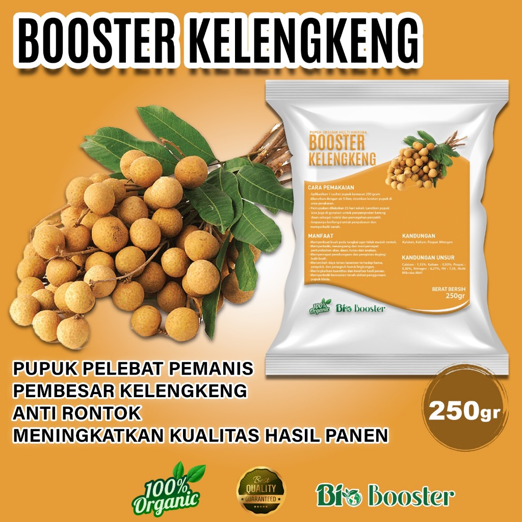 Jual Pupuk booster kelengkeng kemasan 250gr pupuk organik pelebat pemanis pembesar buah ...