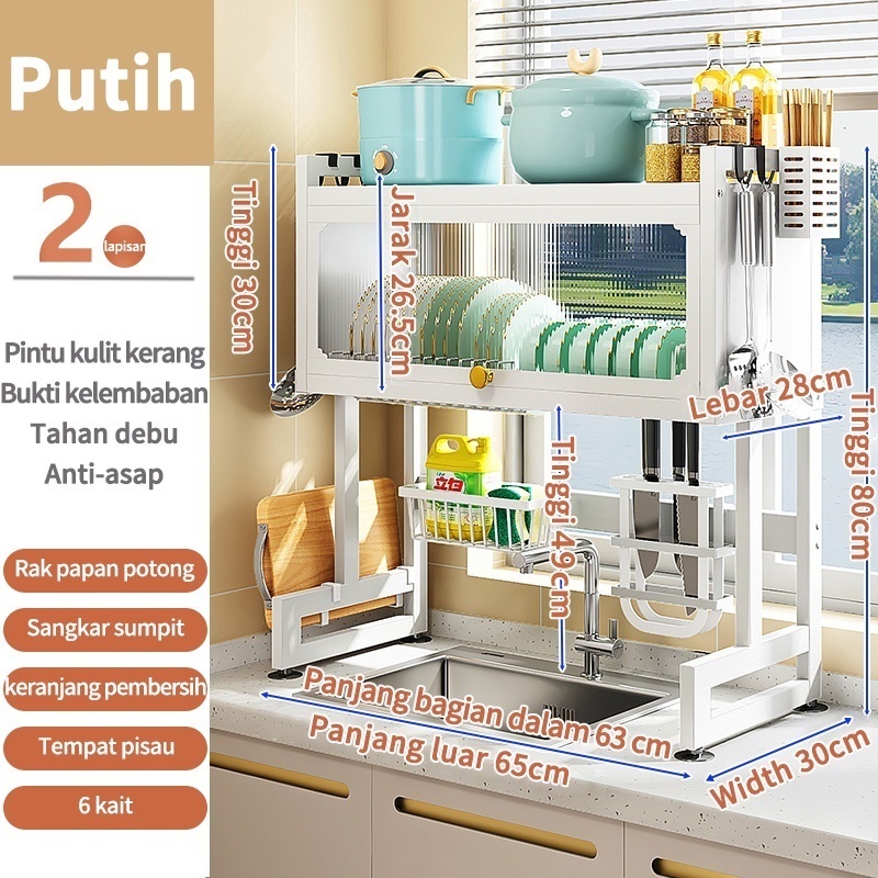 Jual ES Rak Piring Wastafel Stainless Steel Rak Cuci Piring Dapur Rak ...