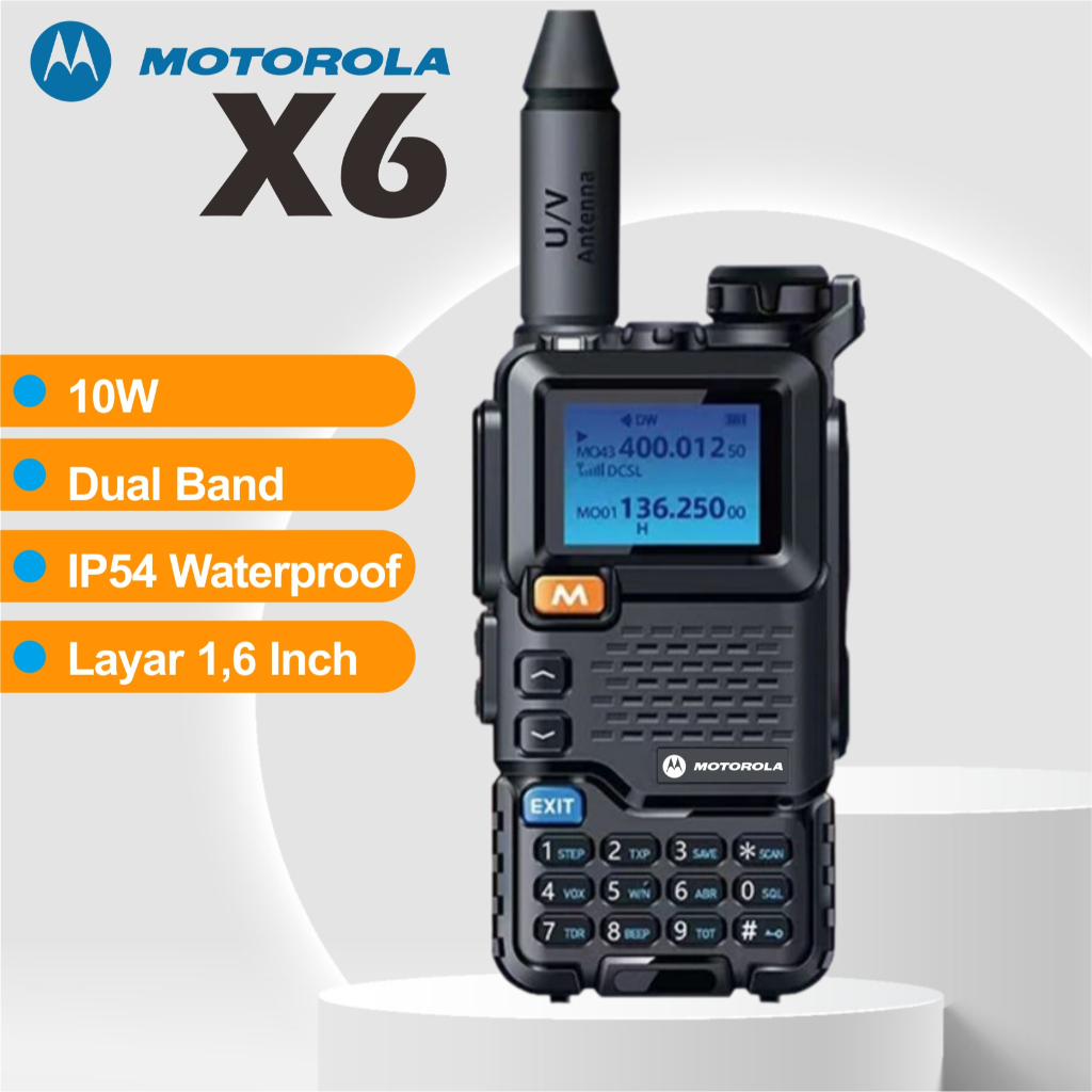 Jual Walkie Talkie HT Motorola X6 - Jarak Jauh & Tahan Air - IP67 | IP54 tahan air dan tahan ...