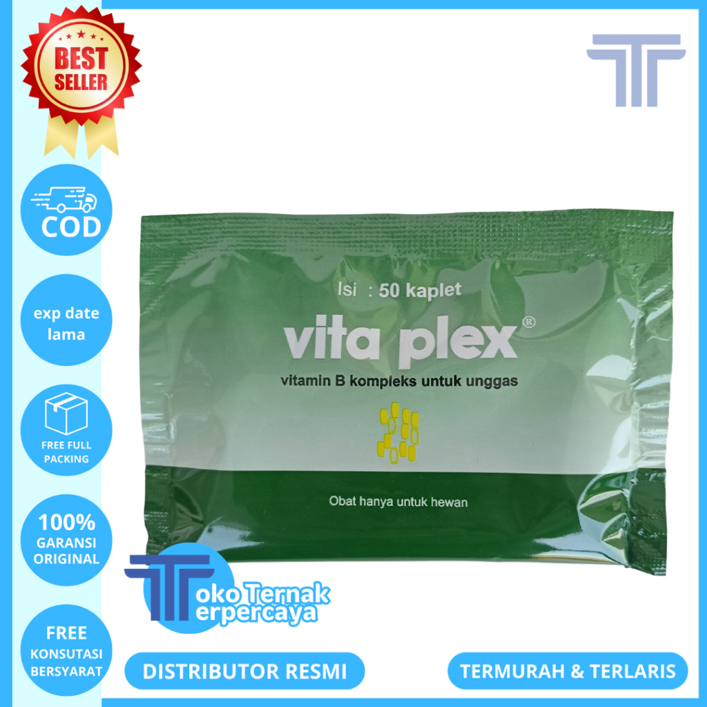 Jual VITA PLEX 50 KAPLET - Vitamin Unggas Ayam Burung Lengkap Vitaplex ...