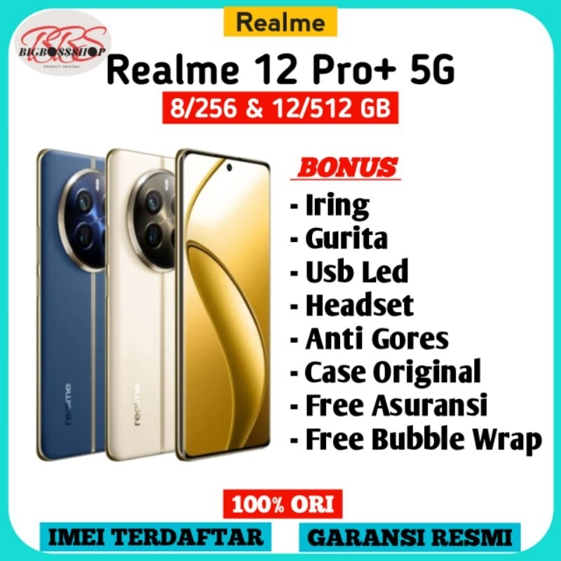 Jual Realme 12 Pro Plus 5G 12/512GB + 8/256GB garansi Resmi | 12 Pro+ 5G | Shopee Indonesia