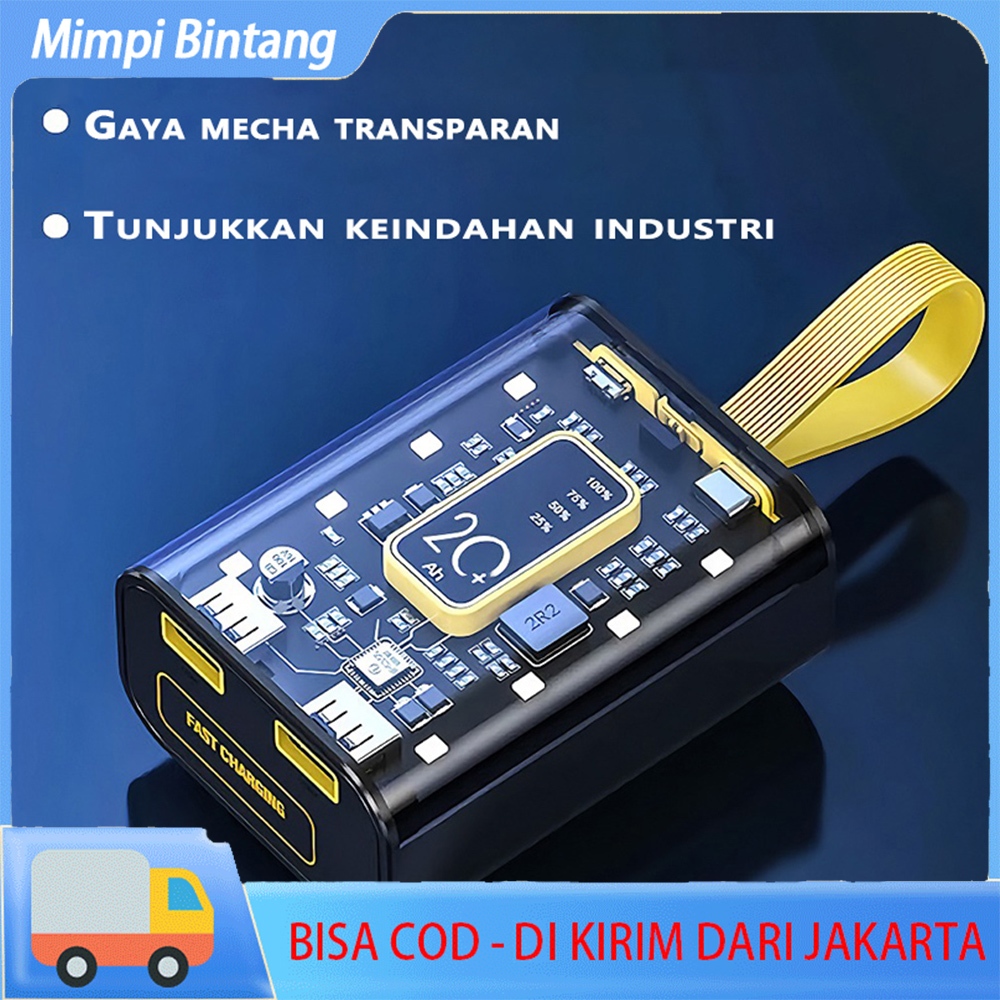 Jual Yisen Transparan Powerbank 20000mAh Mini Power Bank Mekanika Punk ...