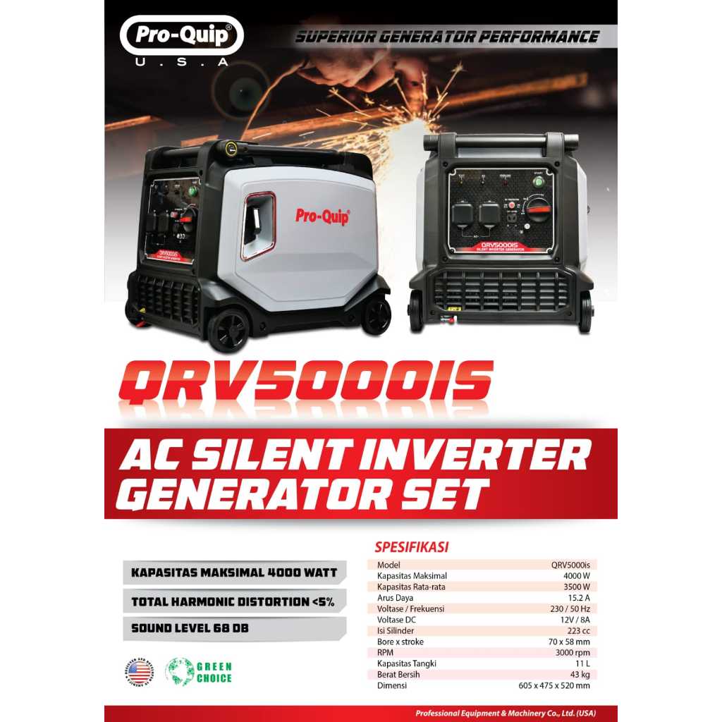 Jual Genset Proquip Silent Inverter 4000 Watt QRV 5000 IS | Shopee ...