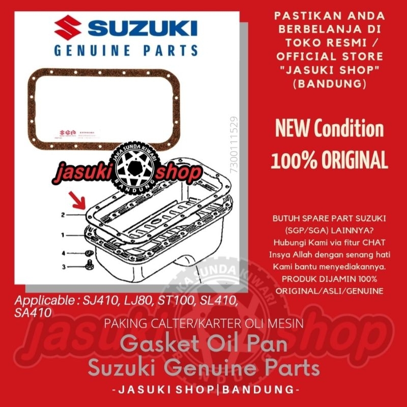 Jual Gasket Packing Paking Oil Pan Calter Karter Oli Suzuki Jimny Katana LJ80 SJ410 Karimun ...