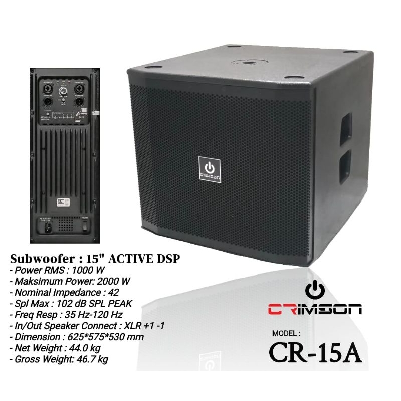 Jual SPEAKER AKTIF SUBWOOFER DSP CRIMSON CR-15A SUB AKTIF 15 INCH 1000 WATT ORIGINAL | Shopee ...