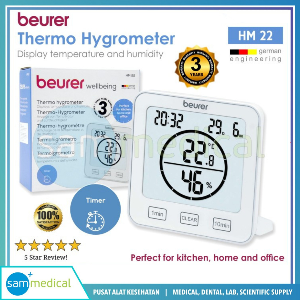 Jual Beurer Termometer Ruangan Digital With Timer HM 22 / Thermometer ...