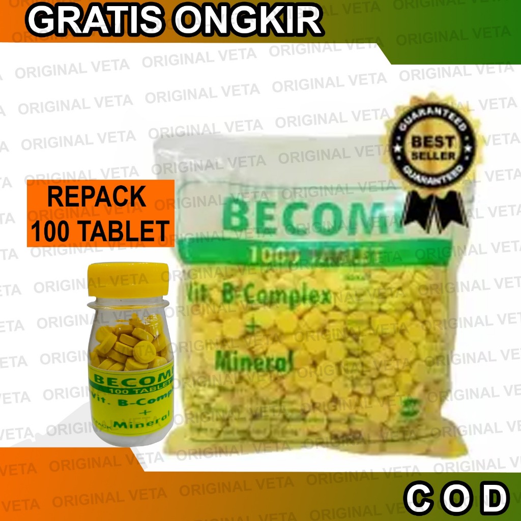 Jual BECOMP VITAMIN B KOMPLEK ISI 100 TABLET RAID ALL MULTIVITAMIN ...