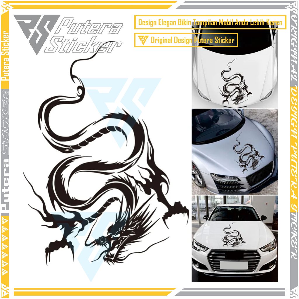 Jual stiker mobil naga cutting stiker mobil kap naga keren terbaru kap ...